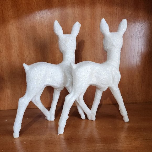 Ino Schaller Bayern | Holiday | 2 Snowy White Glittered Standing Deer ...